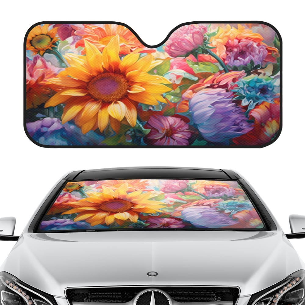 Car Windshield Sun Shade, 51x28 Inch UV Protection Sun Visor for Front ...