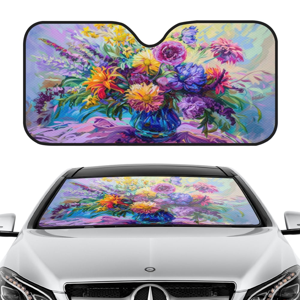 Car Windshield Sun Shade, 51x28 Inch UV Protection Sun Visor for Front ...