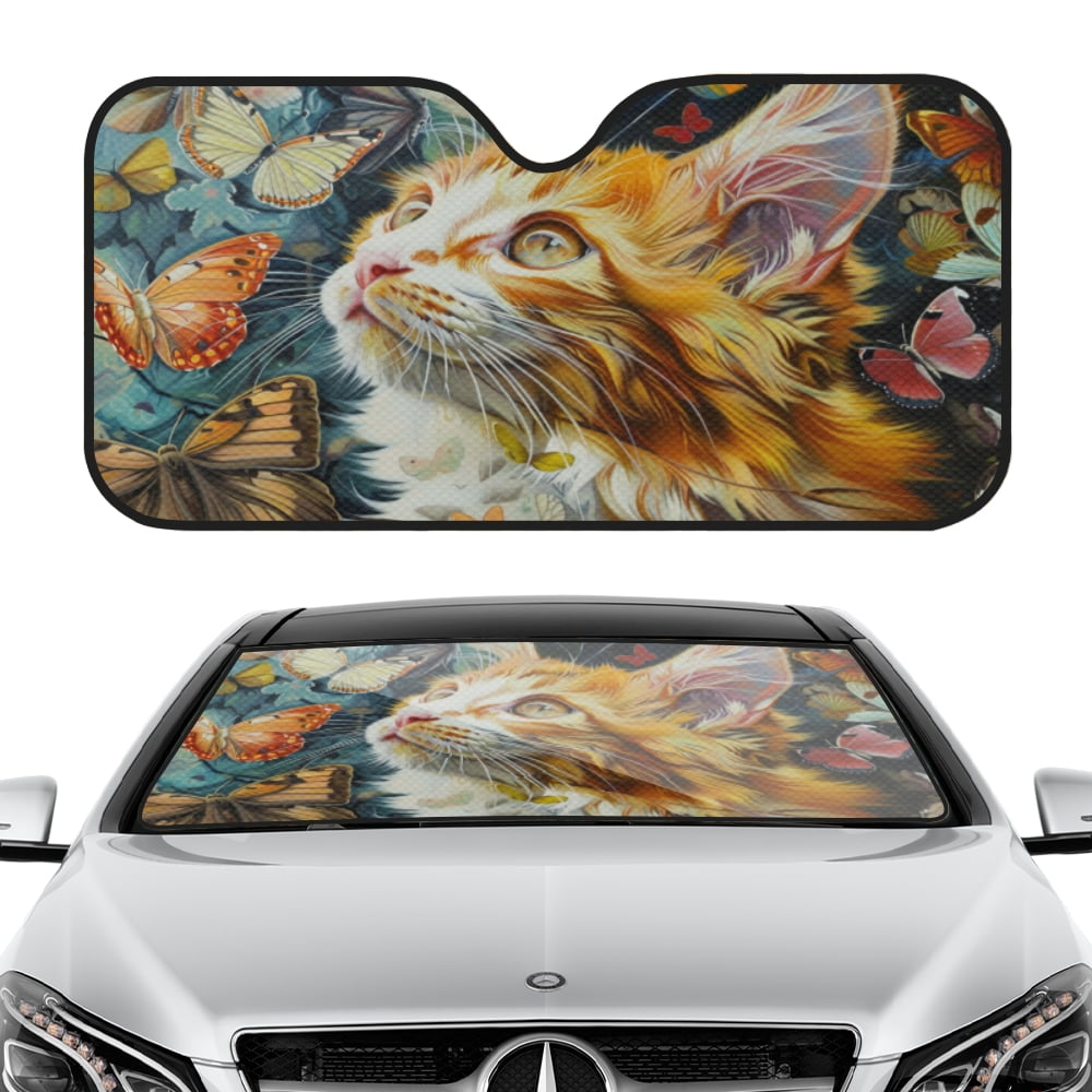 Car Windshield Sun Shade, 55x30 Inch UV Protection Sun Visor for Front ...