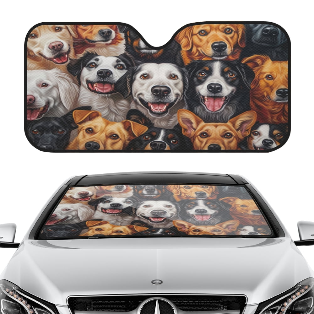 Car Windshield Sun Shade, 55x30 Inch UV Protection Sun Visor for Front ...