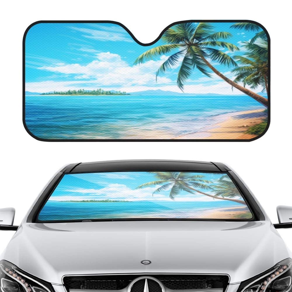 Car Windshield Sun Shade, 55x30 Inch UV Protection Sun Visor for Front ...