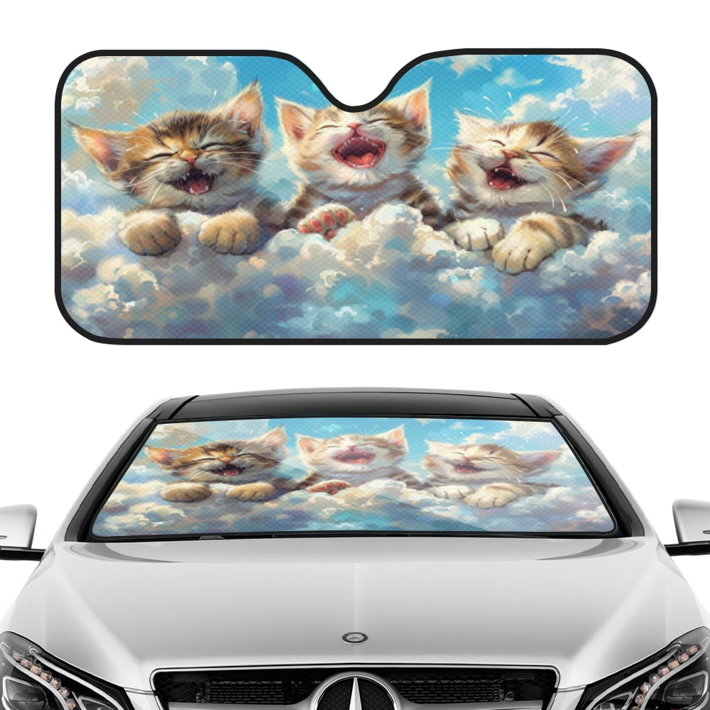 Car Windshield Sun Shade, 55x30 Inch UV Protection Sun Visor for Front ...