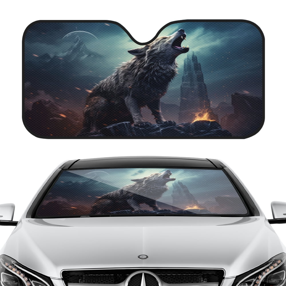Car Windshield Sun Shade, 55x30 Inch UV Protection Sun Visor for Front ...