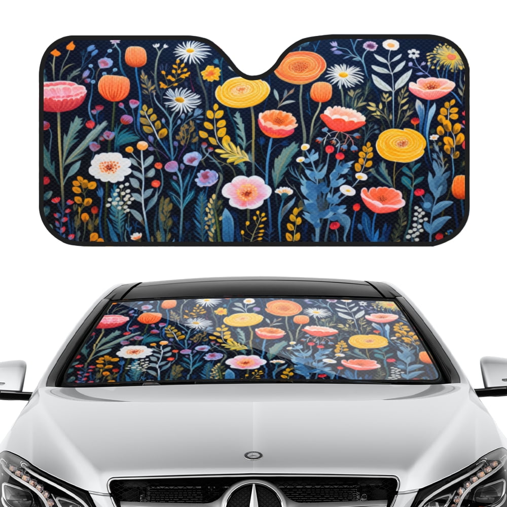 Car Windshield Sun Shade, 55x30 Inch UV Protection Sun Visor for Front ...