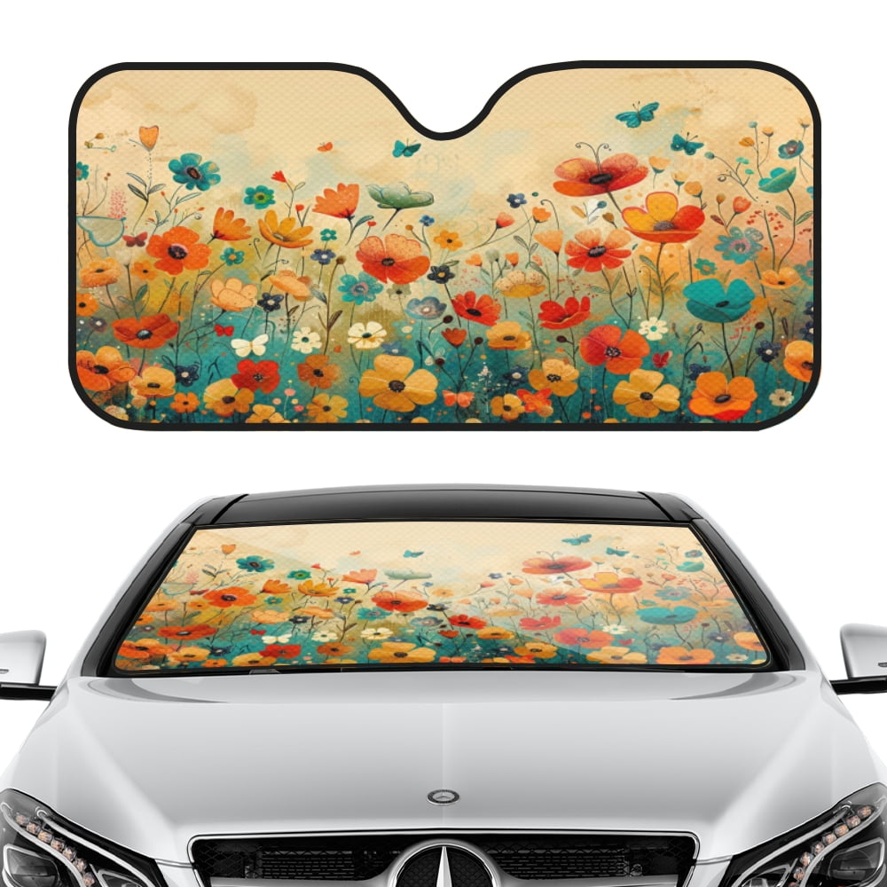 Car Windshield Sun Shade, 55x30 Inch UV Protection Sun Visor for Front ...
