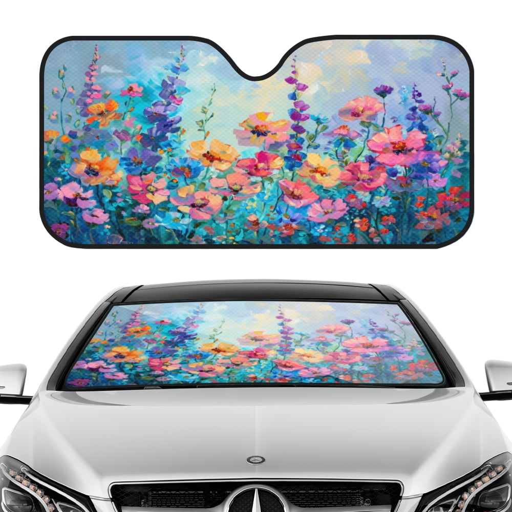 Car Windshield Sun Shade, 55x30 Inch UV Protection Sun Visor for Front ...