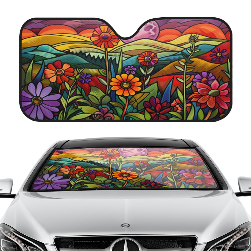 Car Windshield Sun Shade, 55x30 Inch UV Protection Sun Visor for Front ...