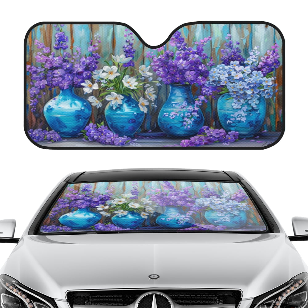 Car Windshield Sun Shade, 55x30 Inch UV Protection Sun Visor for Front ...