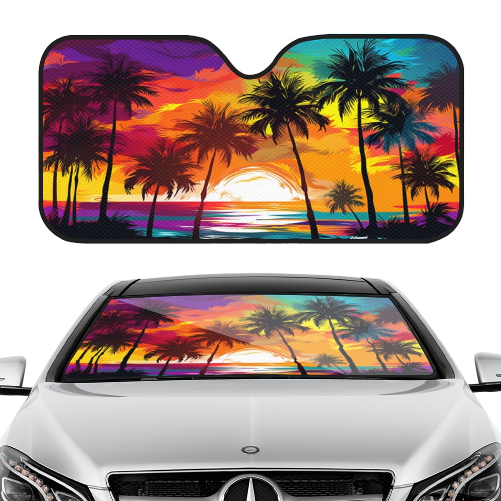 Car Windshield Sun Shade, 55x30 Inch UV Protection Sun Visor for Front ...