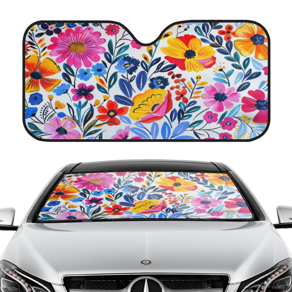 Car Windshield Sun Shade, 55x30 Inch UV Protection Sun Visor for Front ...