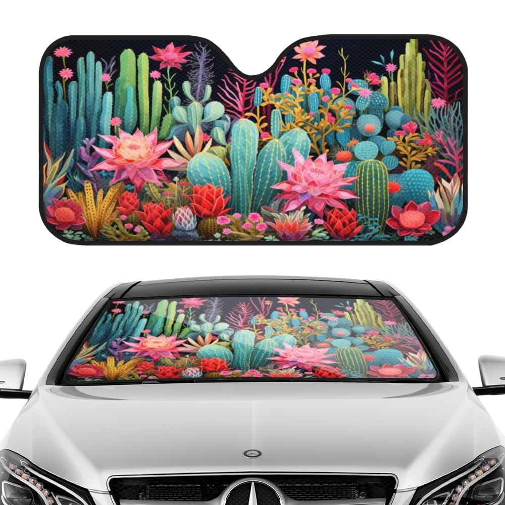 Car Windshield Sun Shade, 55x30 Inch UV Protection Sun Visor for Front ...