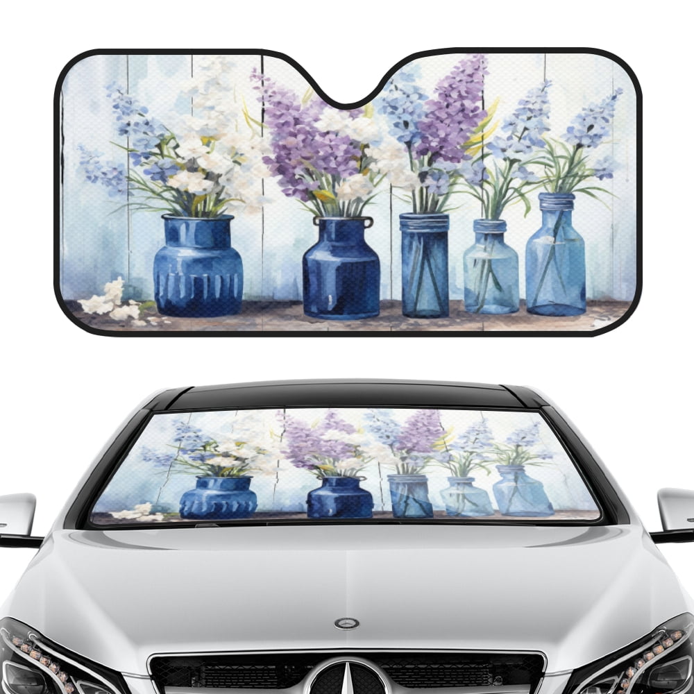 Car Windshield Sun Shade, 55x30 Inch UV Protection Sun Visor for Front ...