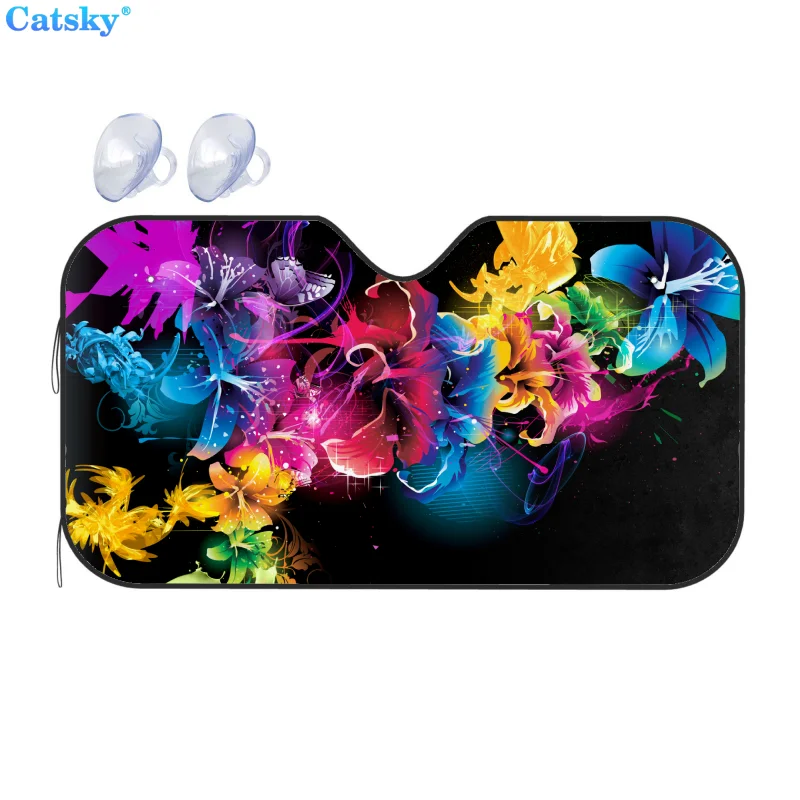 Car Windshield Sun Shade Abstract Flower Design Car Sun Visor Protector ...