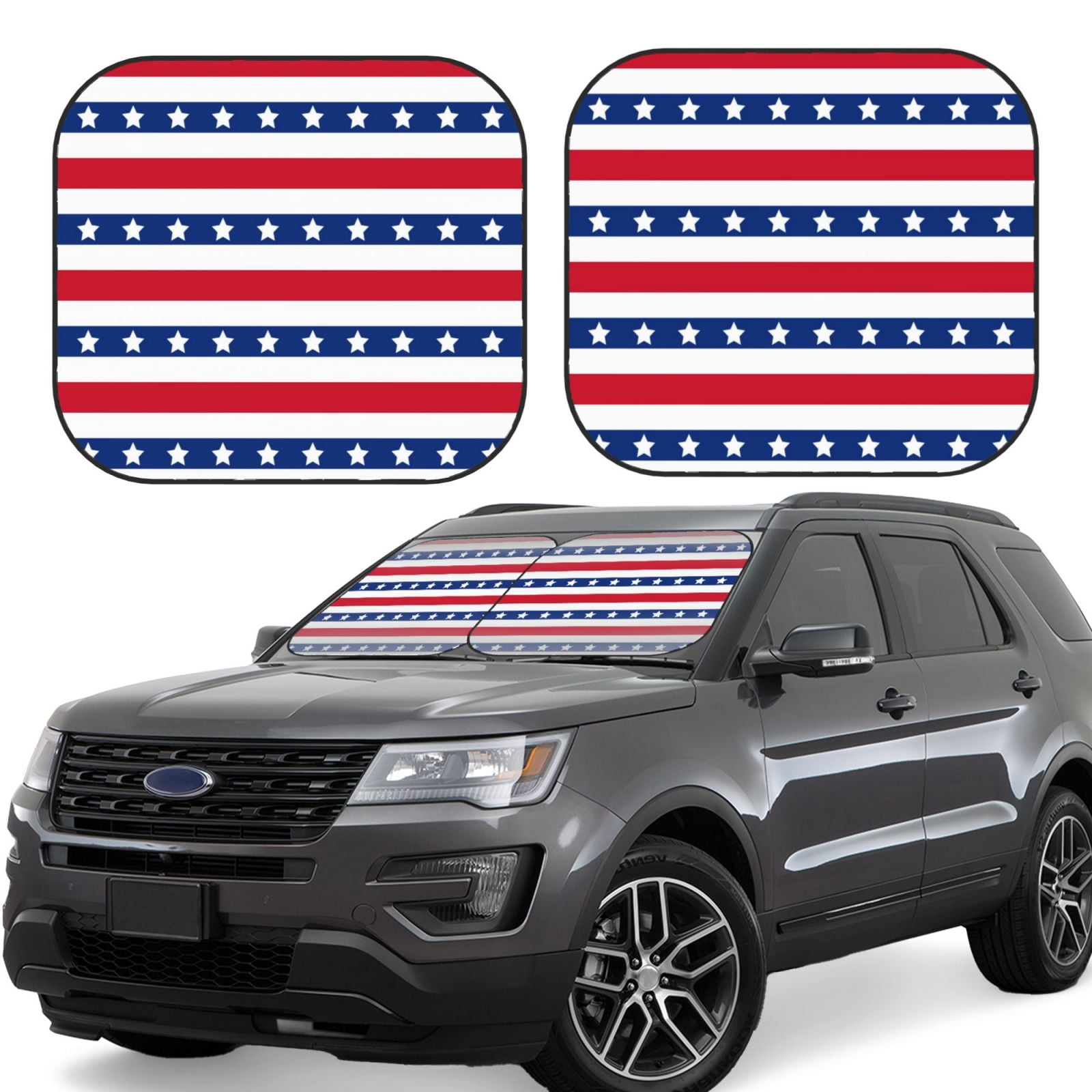 Car Windshield Sun Shade - American Patriotic Stars And Stripes ...