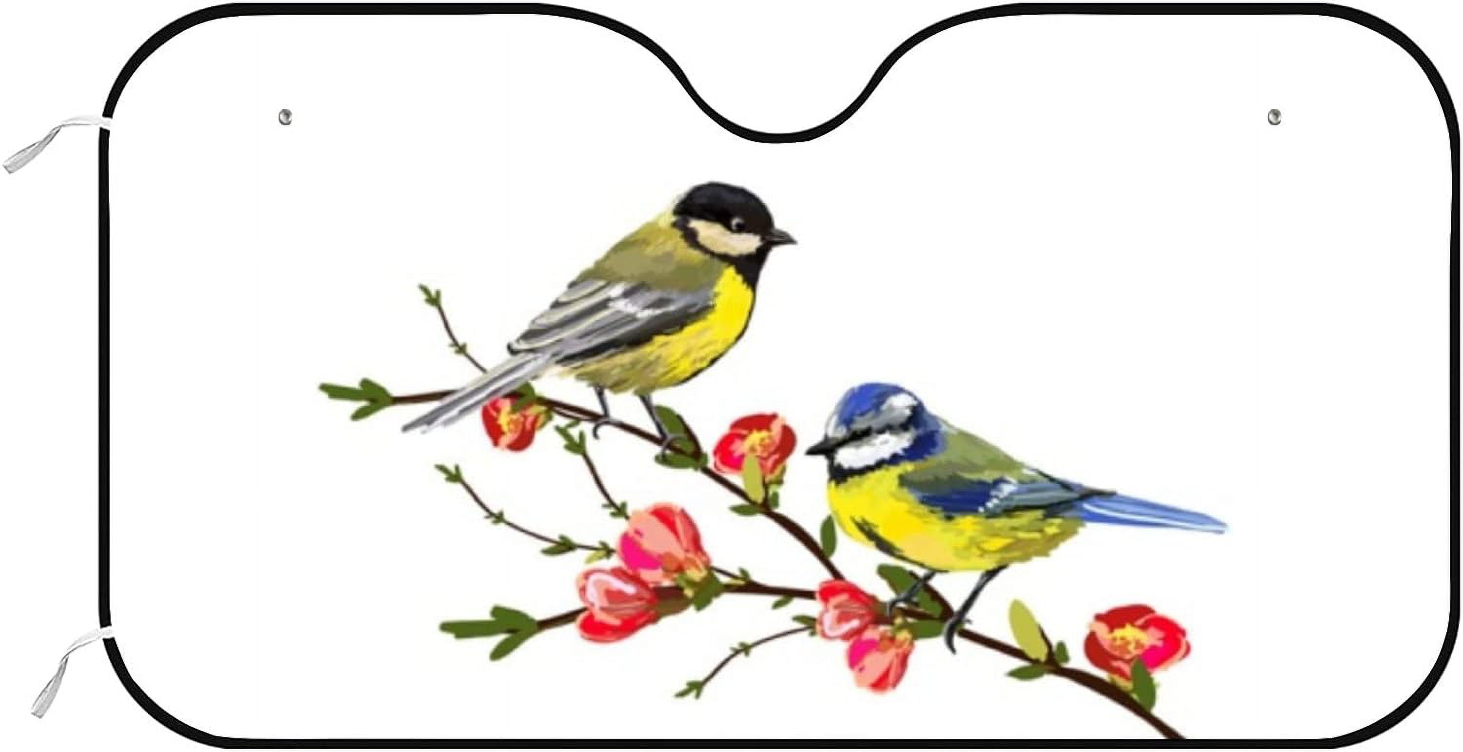 Car Windshield Sun Shade Birds Country Garden Floral Flowers Sun Visor ...