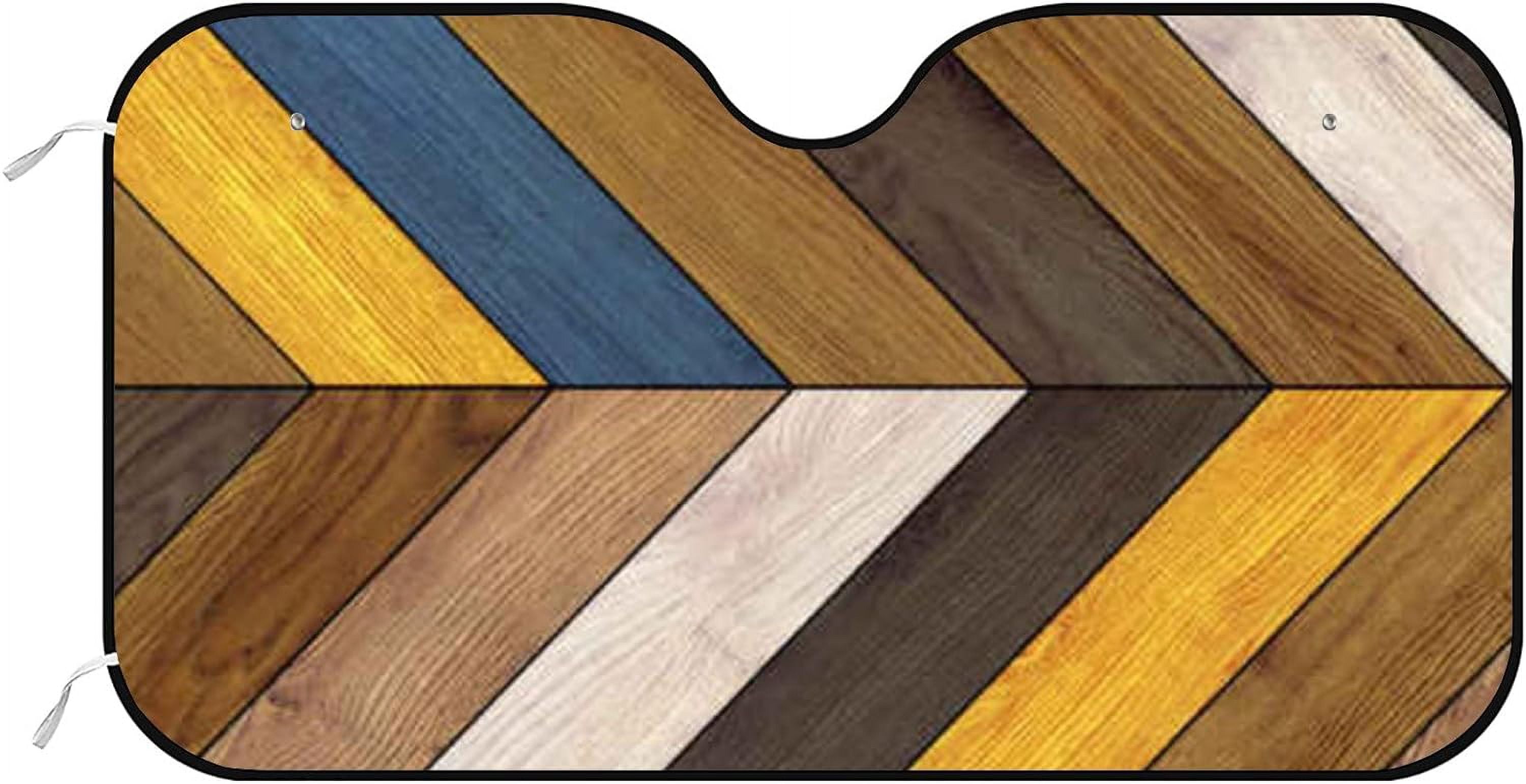 Car Windshield Sun Shade Brown Khaki Wood Board Texture Wooden Plank ...