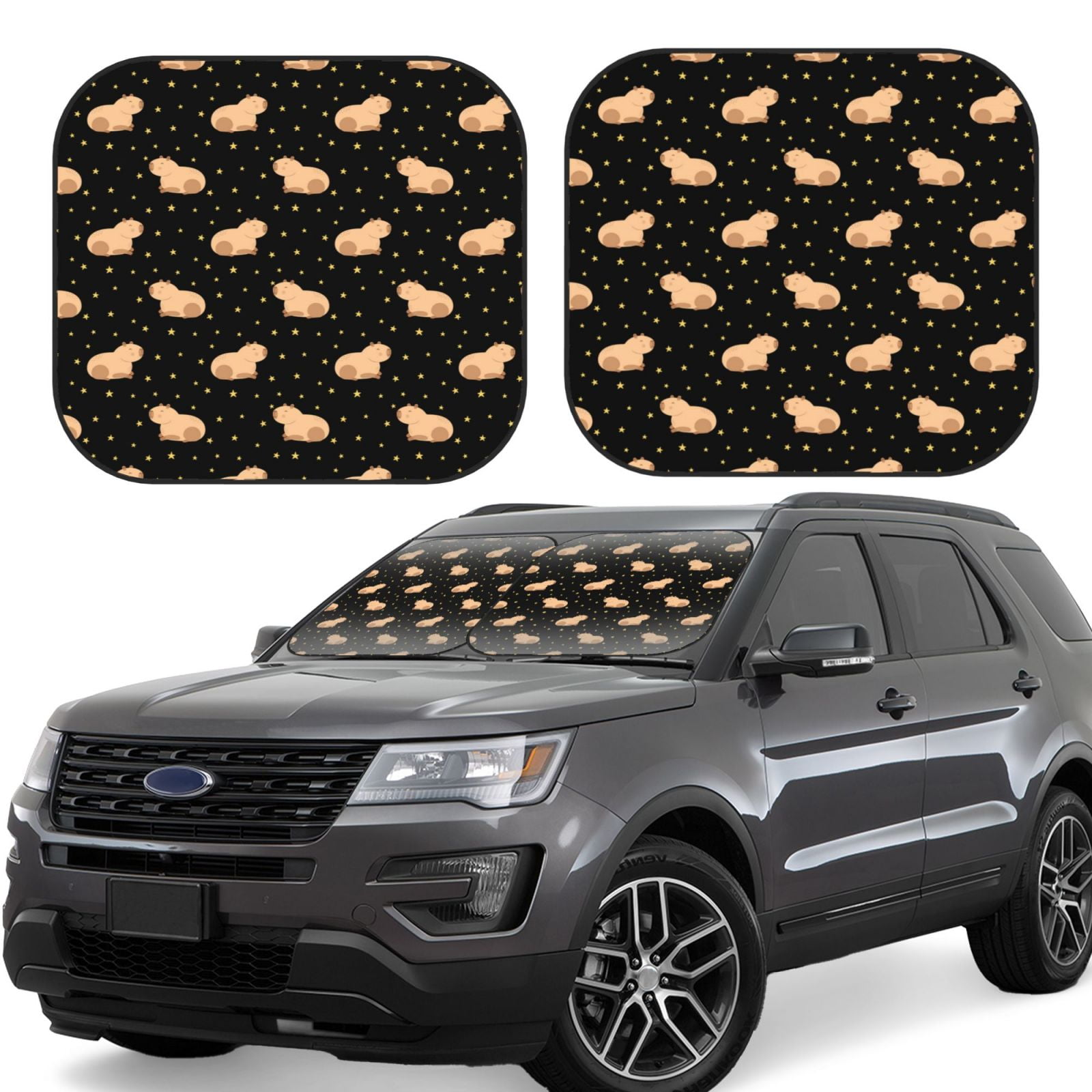 Car Windshield Sun Shade - Capybaras Star Foldable Car Sun Shade, Sun ...