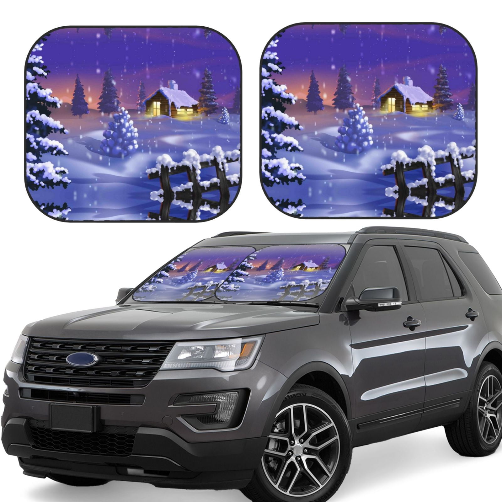 Car Windshield Sun Shade - Christmas Igloo Foldable Car Sun Shade, Sun ...