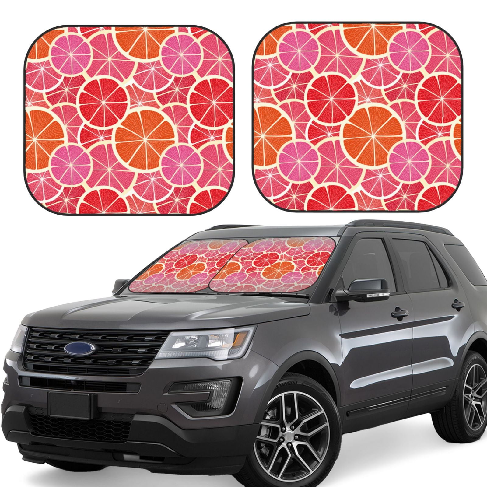 Car Windshield Sun Shade - Colorful Orange Foldable Car Sun Shade, Sun ...