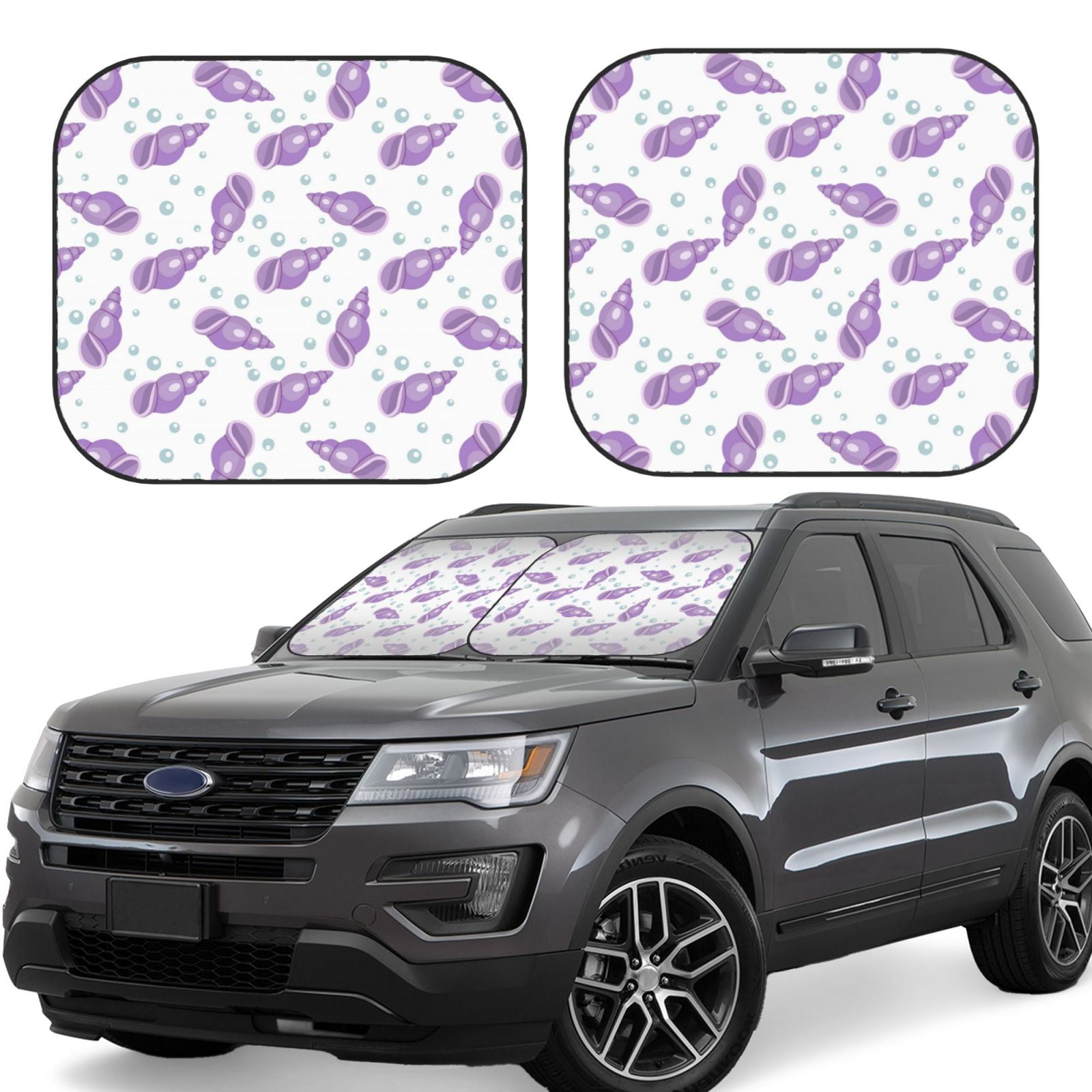 Car Windshield Sun Shade - Conch Purple Foldable Car Sun Shade, Sun ...