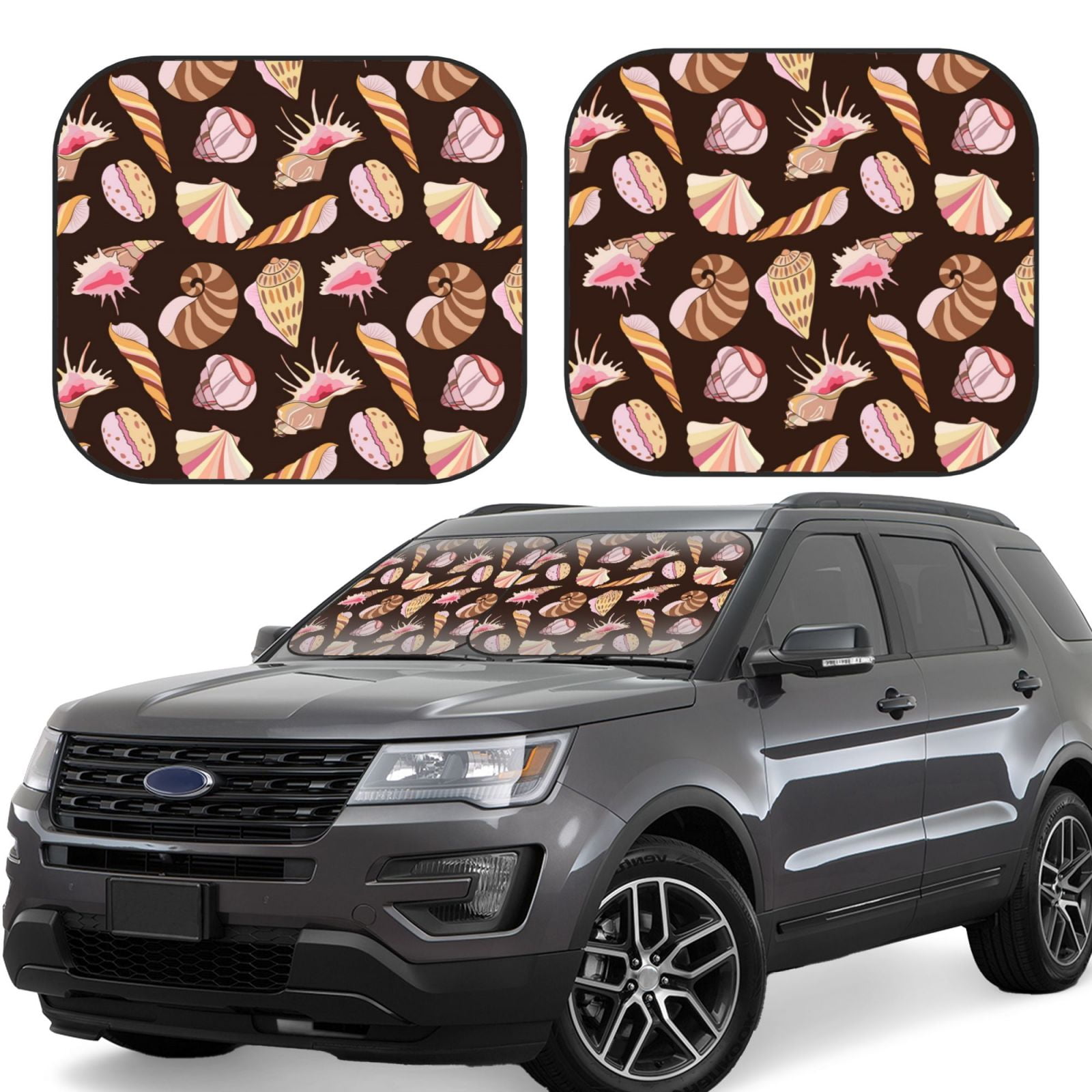 Car Windshield Sun Shade - Conch Shells Print No.9030 Foldable Car Sun ...