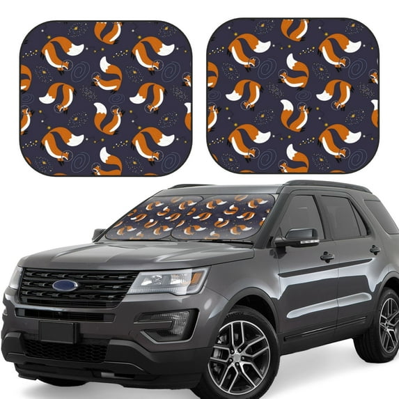 Car Windshield Sun Shade - Cosmic Fox Foldable Car Sun Shade, Sun Visor ...