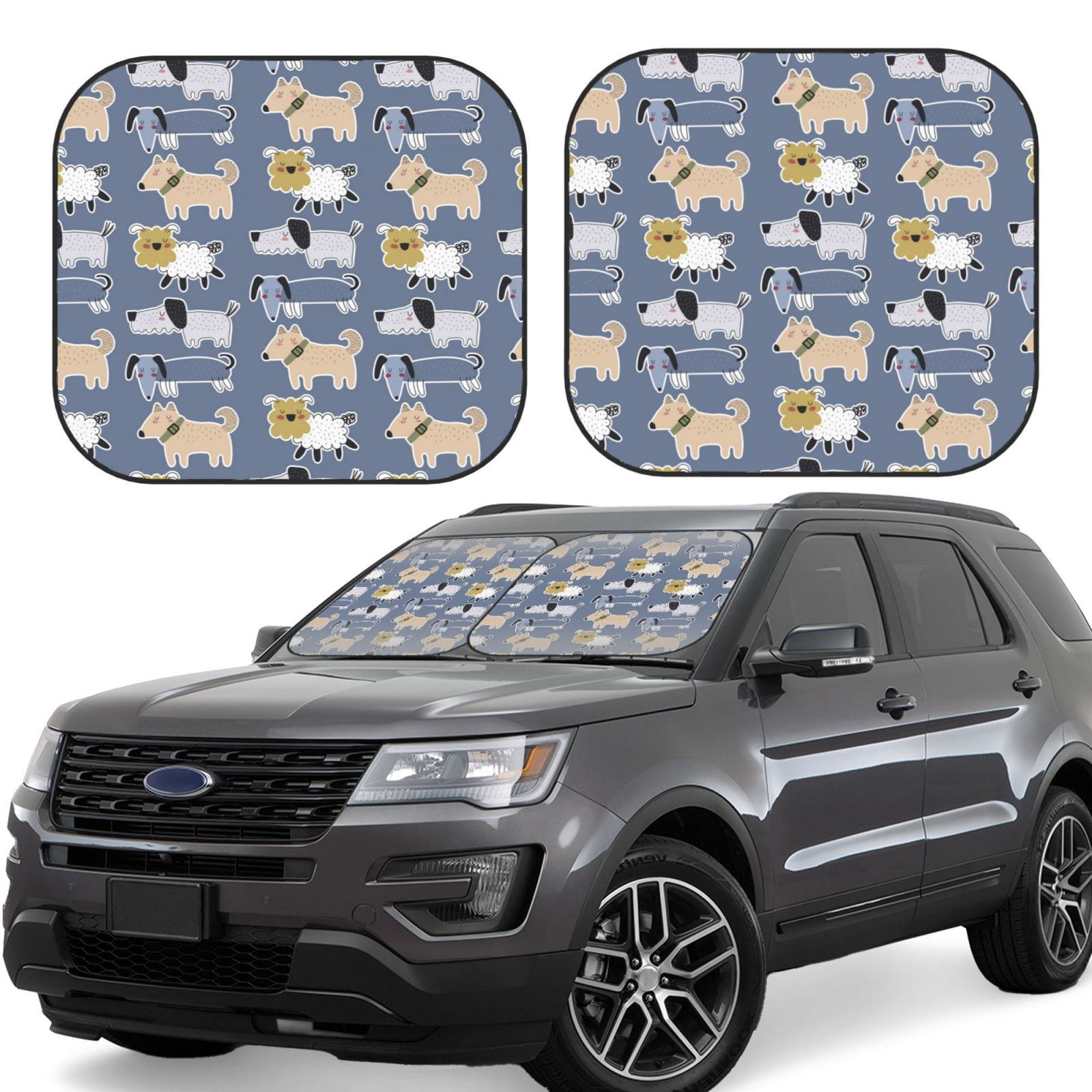 Car Windshield Sun Shade - Cute Dog sleep Puppy Foldable Car Sun Shade ...