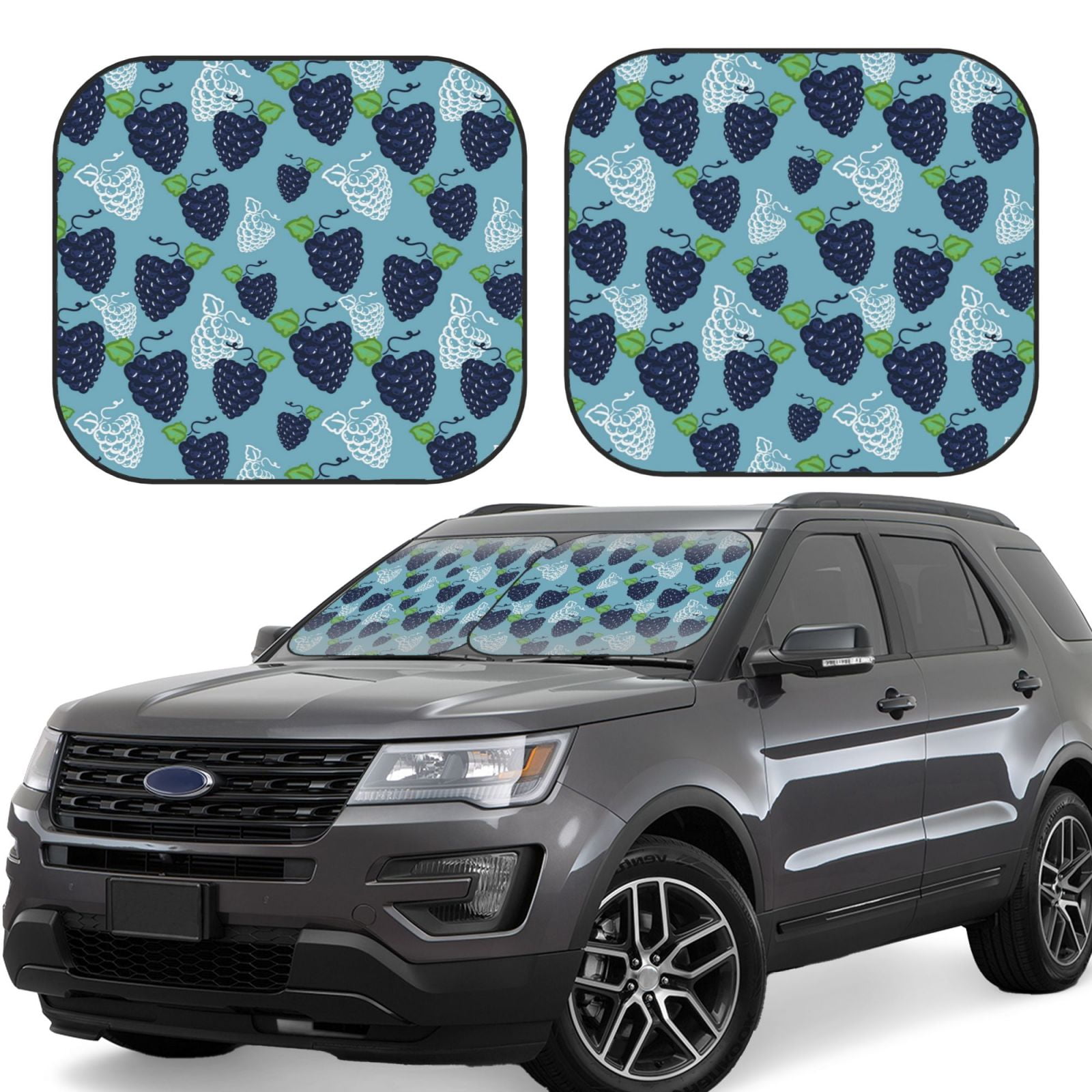 Car Windshield Sun Shade - Cute Grape Blue Foldable Car Sun Shade, Sun ...
