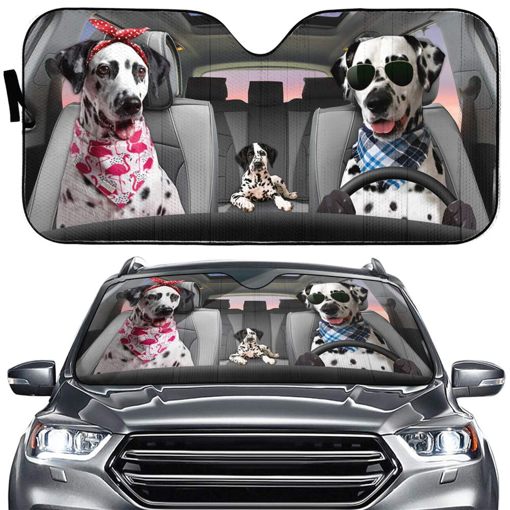 Car Windshield Sun Shade Dalmatian Driver Front Window Sun Shiled ...