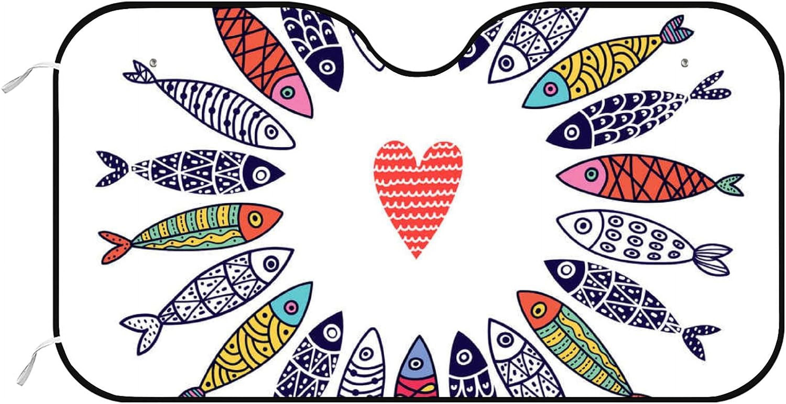 Car Windshield Sun Shade Fish Colorful Scale Rainbow Love Spring Summer ...