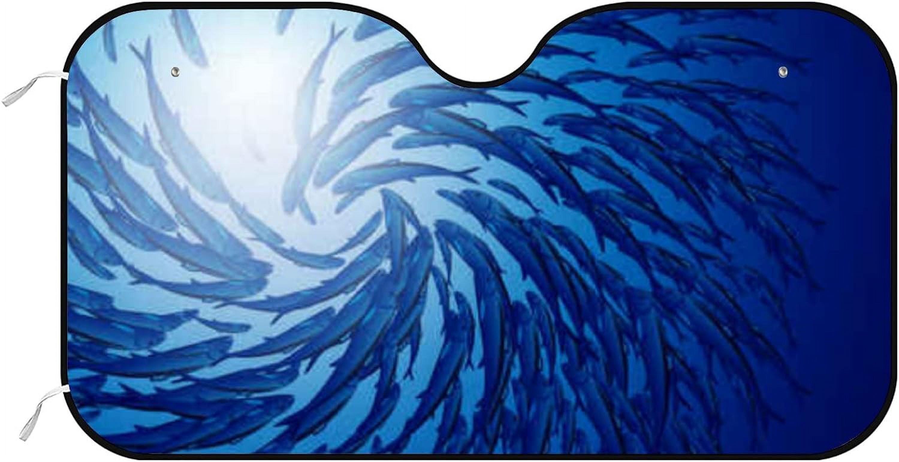Car Windshield Sun Shade Fish Ocean Sea Sun Visor Protector Foldable ...