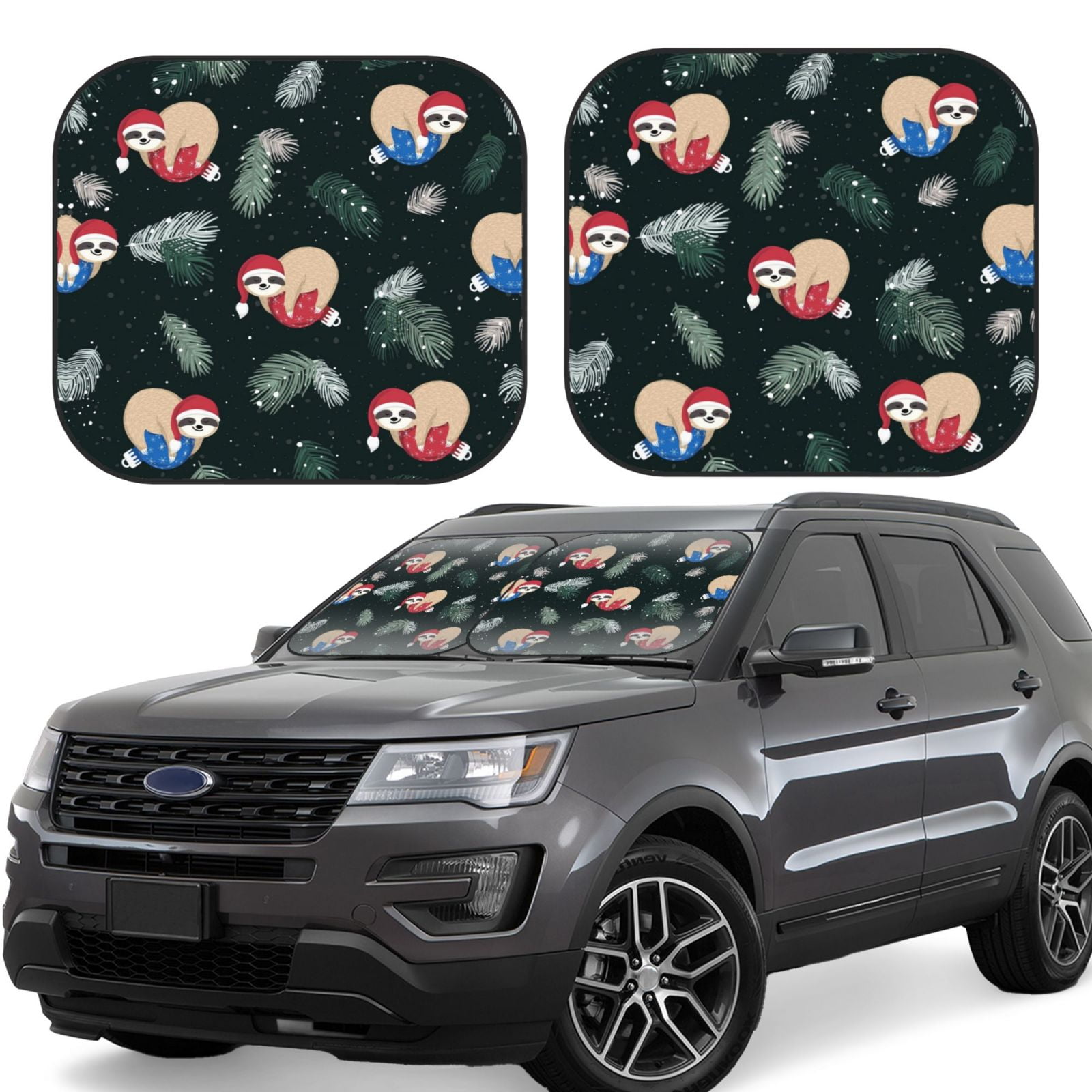 Car Windshield Sun Shade Foldable, Baby Sloths 2 Piece Car Sun Shade ...