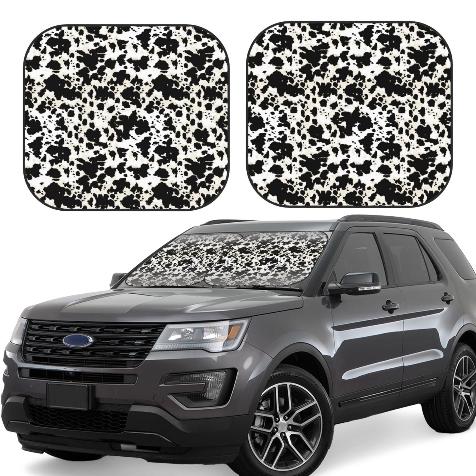 Car Windshield Sun Shade Foldable, Cow Skin 1 2 Piece Car Sun Shade ...