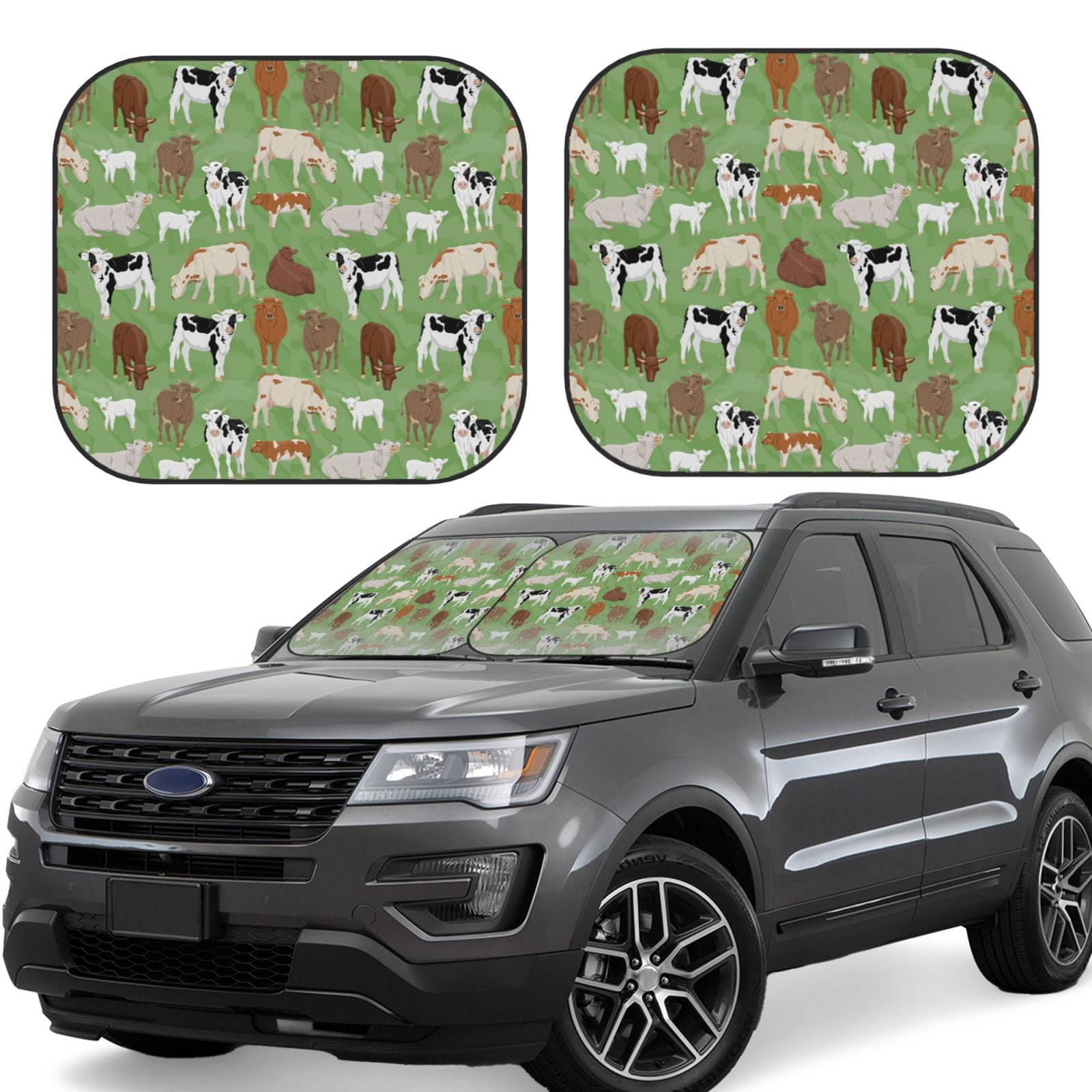 Car Windshield Sun Shade Foldable, Cows And Calves 2 Piece Car Sun ...