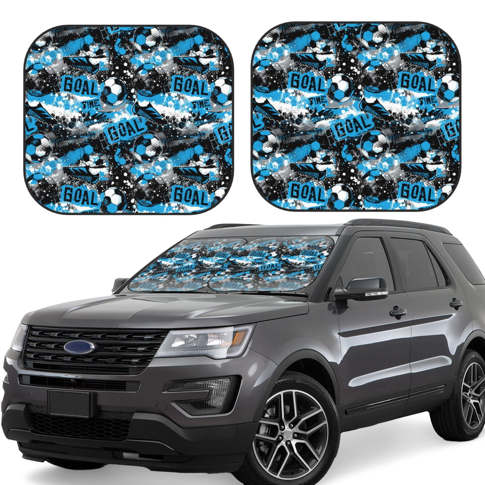Car Windshield Sun Shade - Football Time Foldable Car Sun Shade, Sun ...