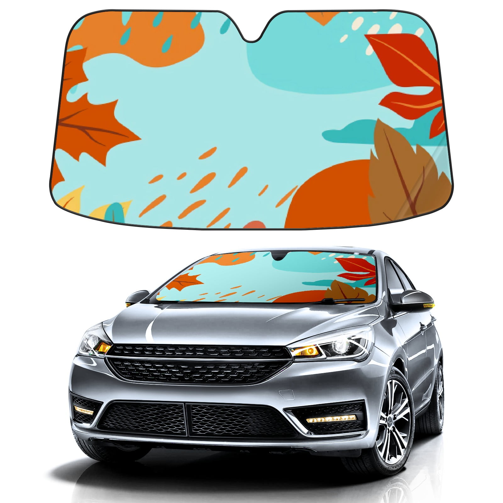 Car Windshield Sun Shade For Front Window Abstract Painting On A Blue ...