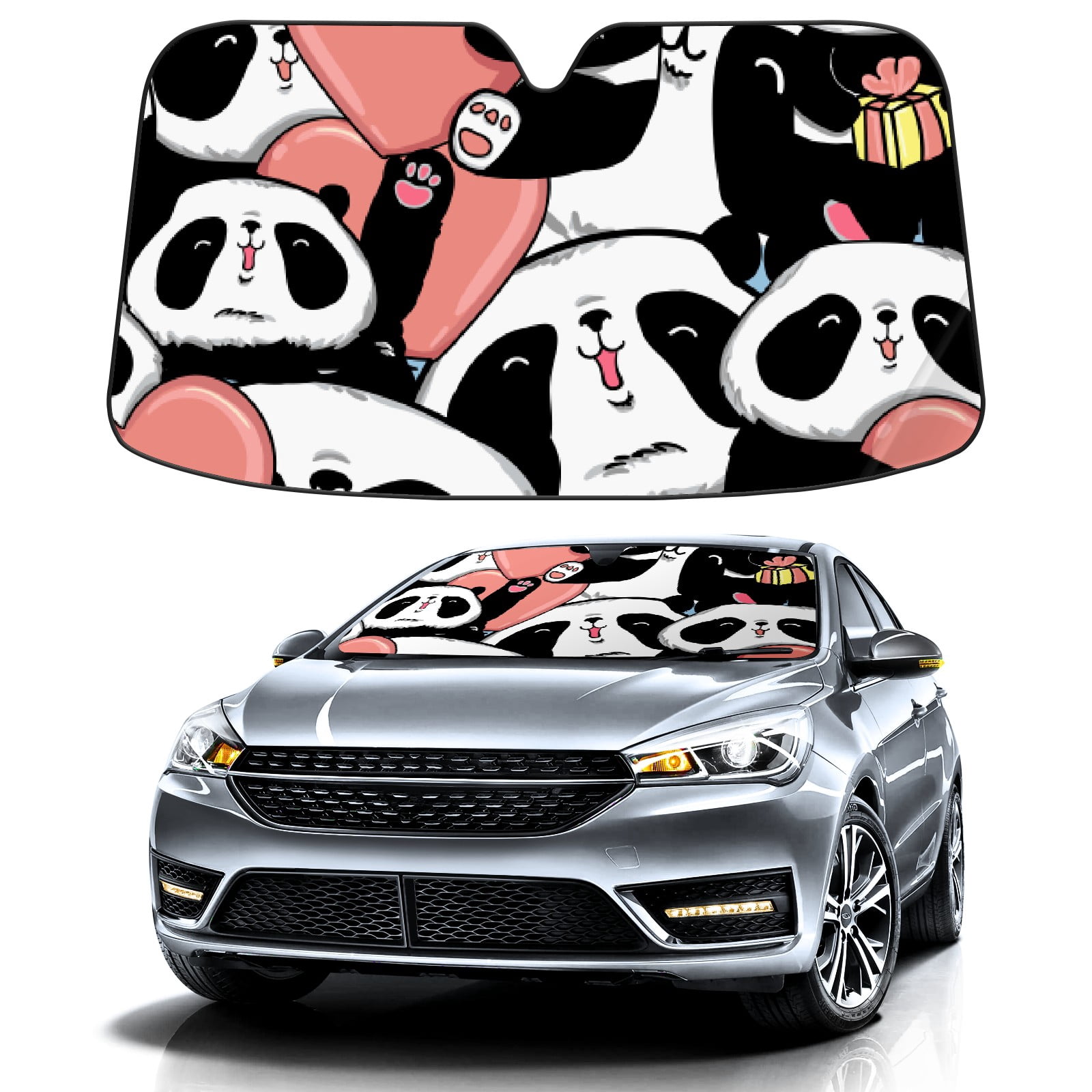 Car Windshield Sun Shade For Front Window Animal Print Foldable Vehicle ...