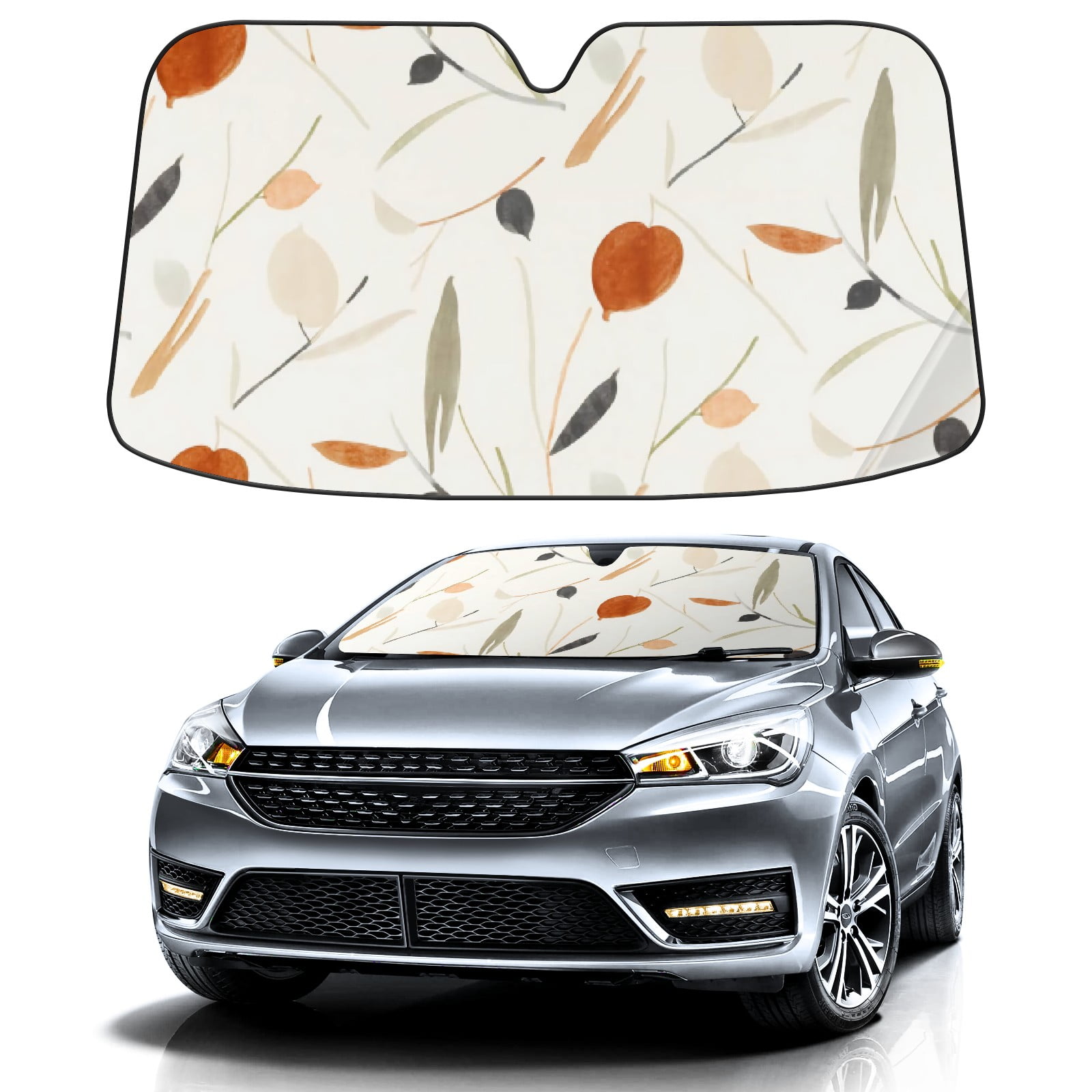Car Windshield Sun Shade For Front Window Berry Tree Cream Wind ...