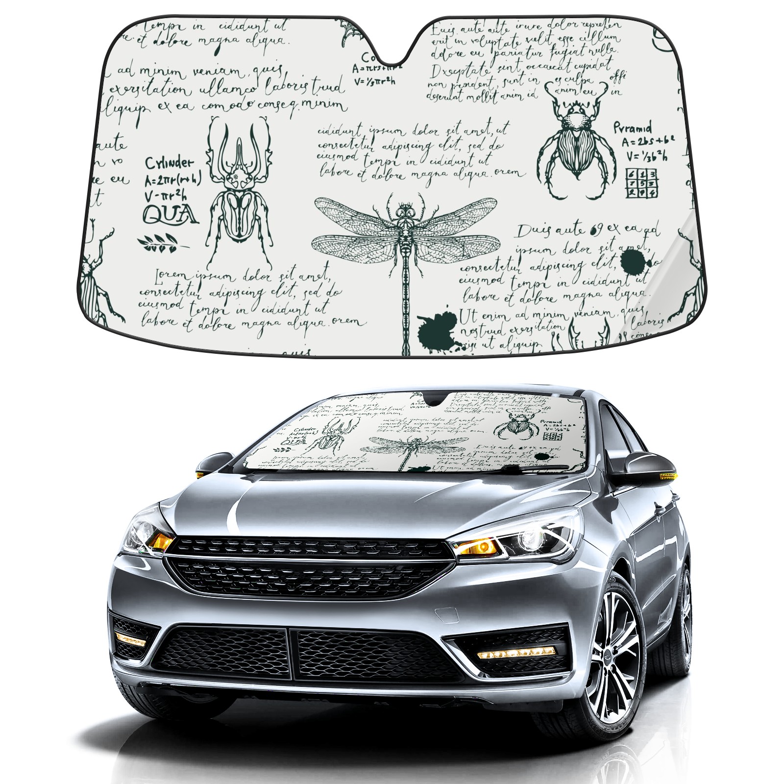 Car Windshield Sun Shade For Front Window Butterfly Beetle Dragonfly ...