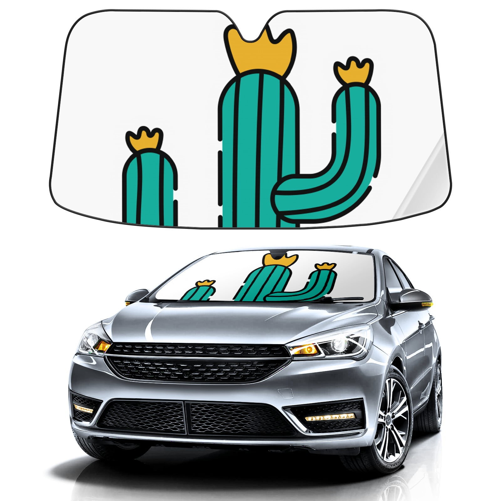 Car Windshield Sun Shade For Front Window Cartoon (2) Foldable Vehicle ...