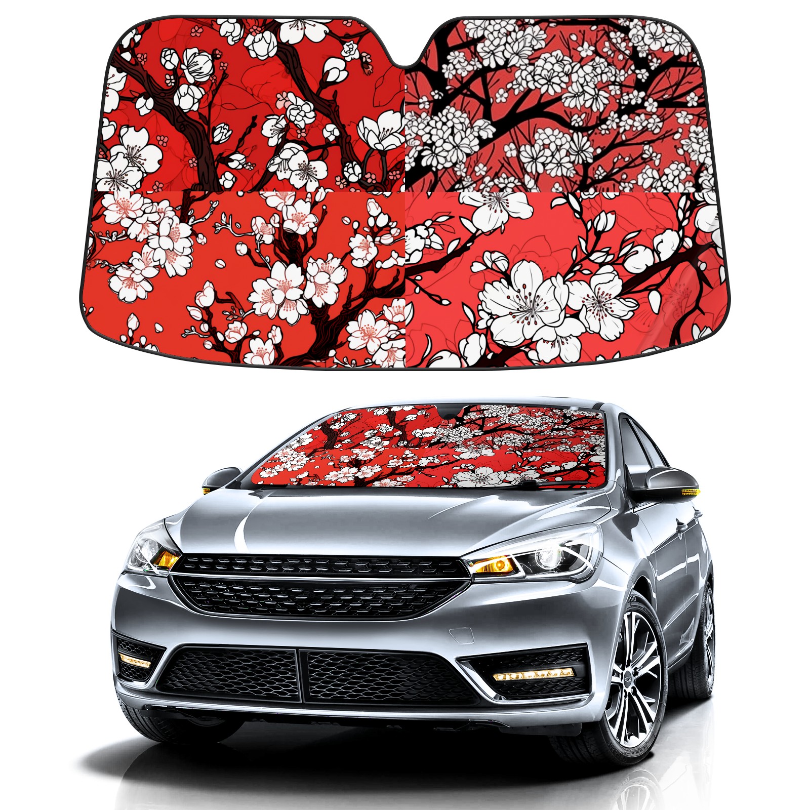 Car Windshield Sun Shade For Front Window Cherry Blossom Flowers (1 ...