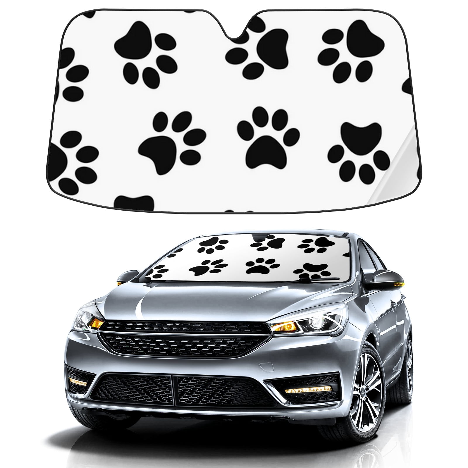 Car Windshield Sun Shade For Front Window Dog Paw Foldable Vehicle ...