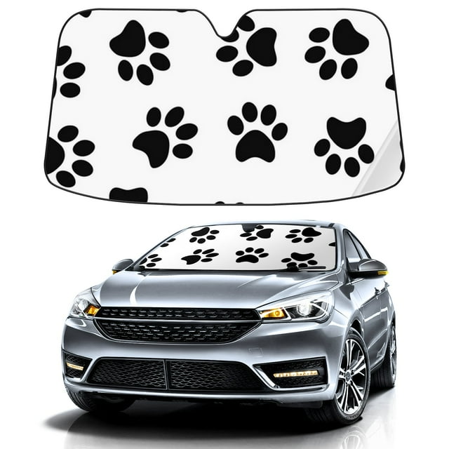Car Windshield Sun Shade For Front Window Dog Paw Foldable Vehicle ...