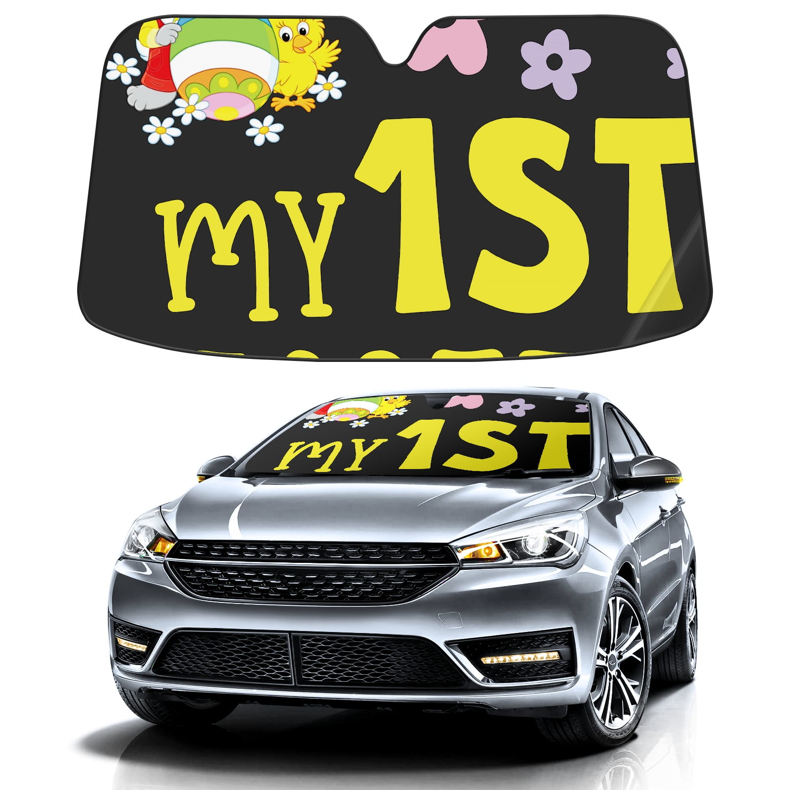 Car Windshield Sun Shade For Front Window Easter (32) Foldable Vehicle ...