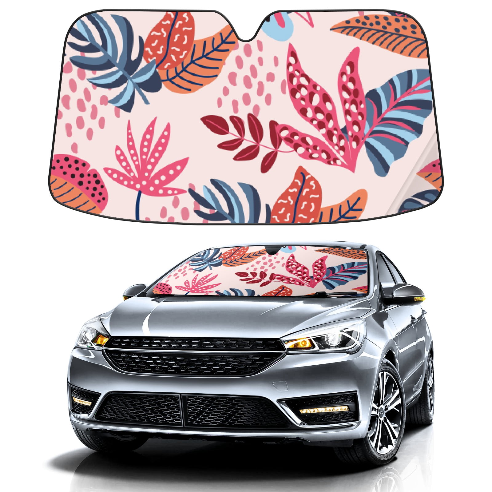 Car Windshield Sun Shade For Front Window Flowers Plants Foldable ...