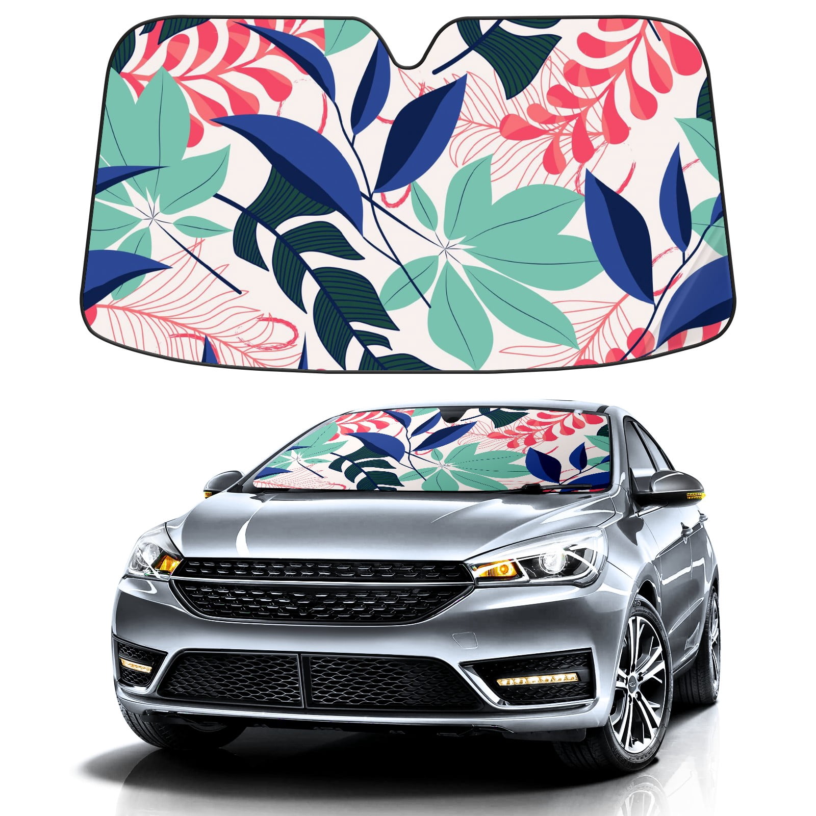 Car Windshield Sun Shade For Front Window Flowers Plants Foldable ...