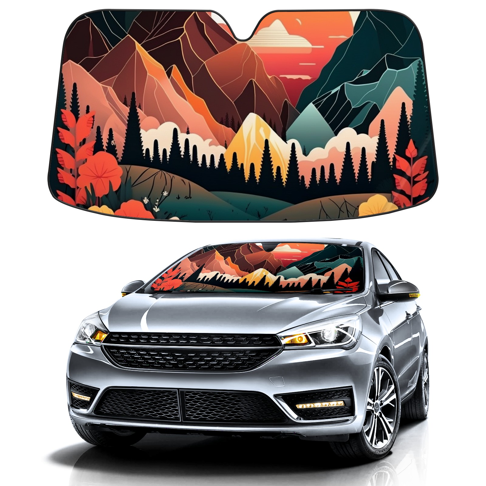 Car Windshield Sun Shade For Front Window Foldable Vehicle Windshield ...