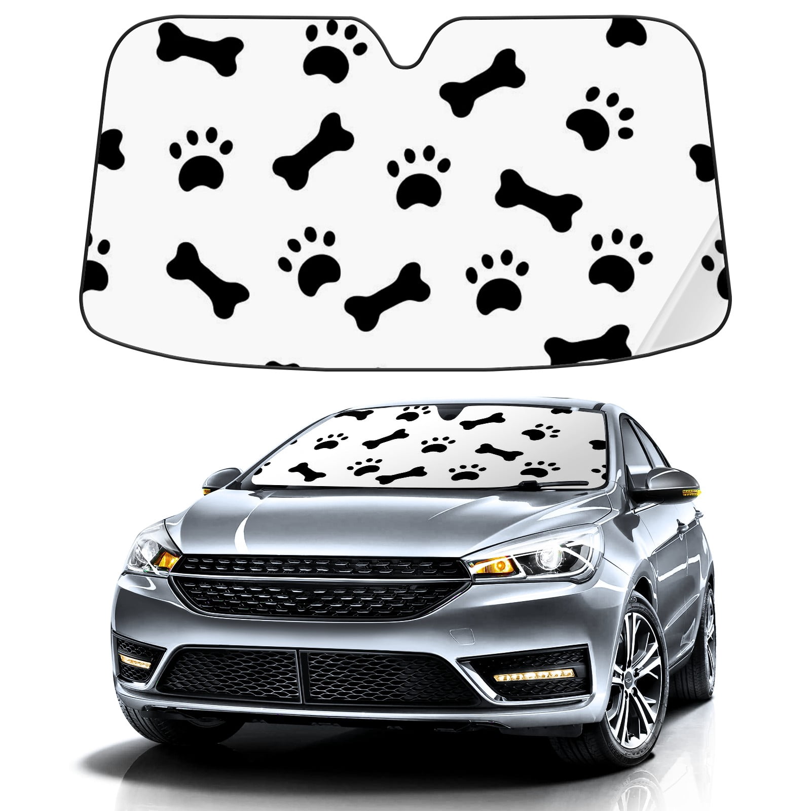 Car Windshield Sun Shade For Front Window Footprint Foldable Vehicle ...