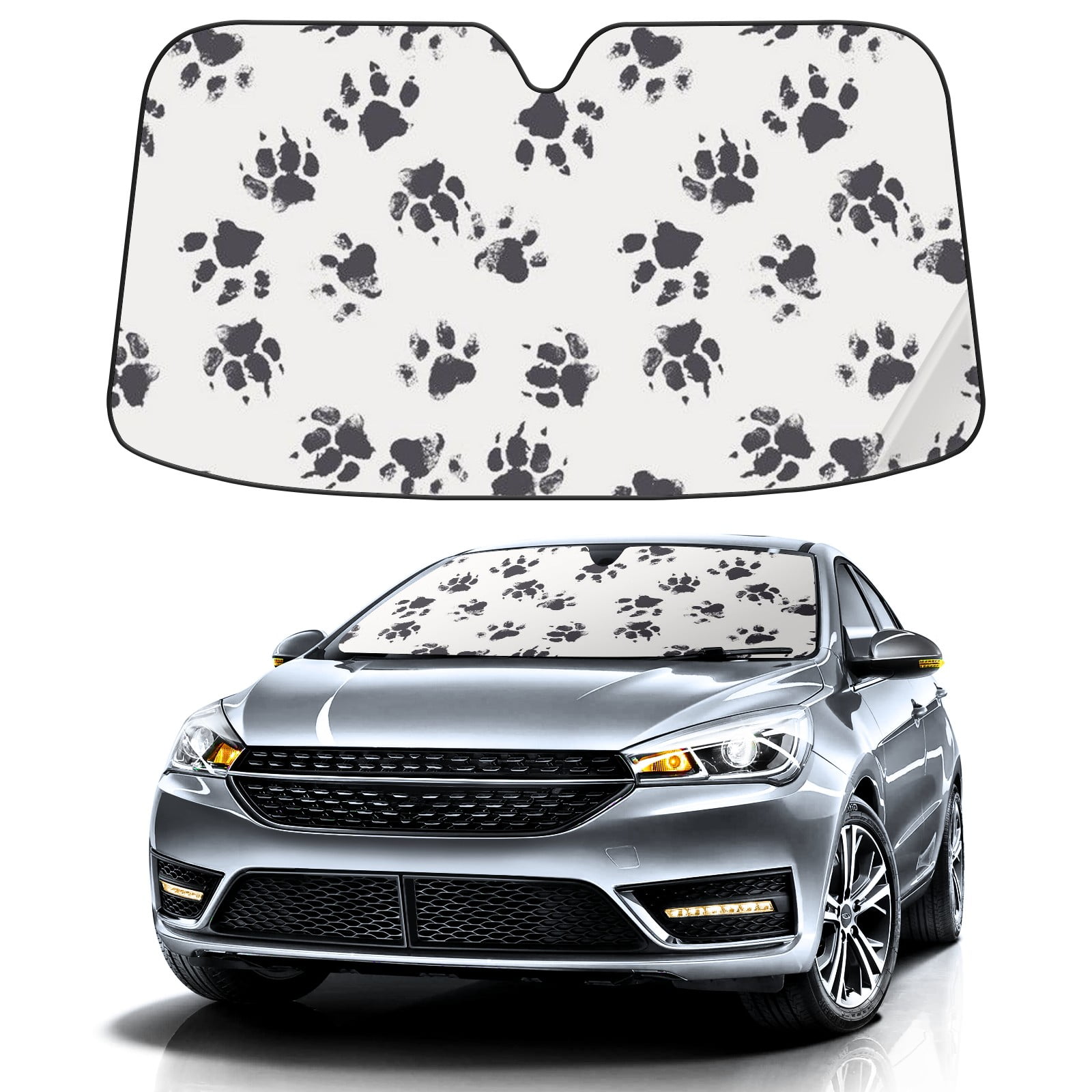 Car Windshield Sun Shade For Front Window Footprint Foldable Vehicle ...