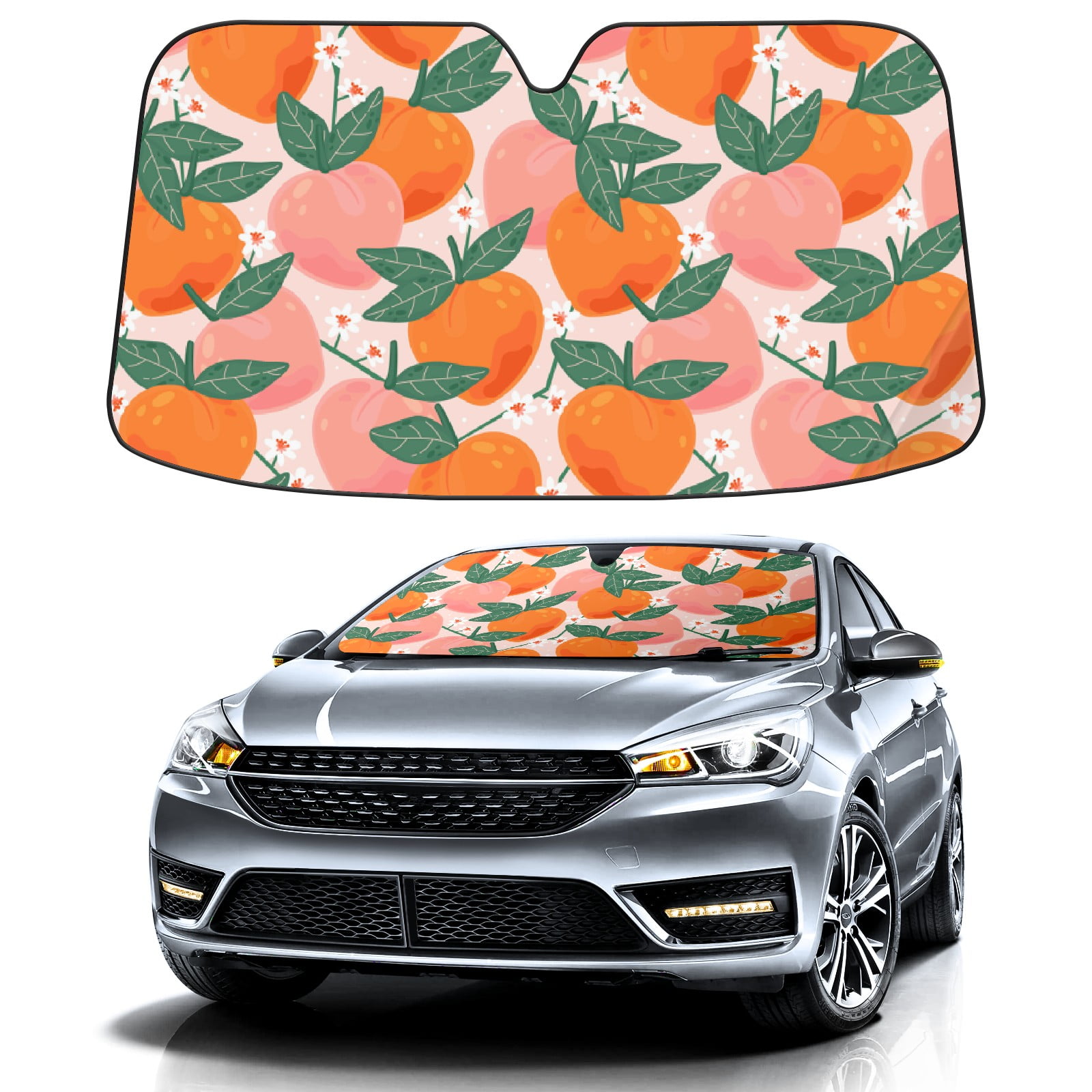 Car Windshield Sun Shade For Front Window Fruit Foldable Vehicle ...